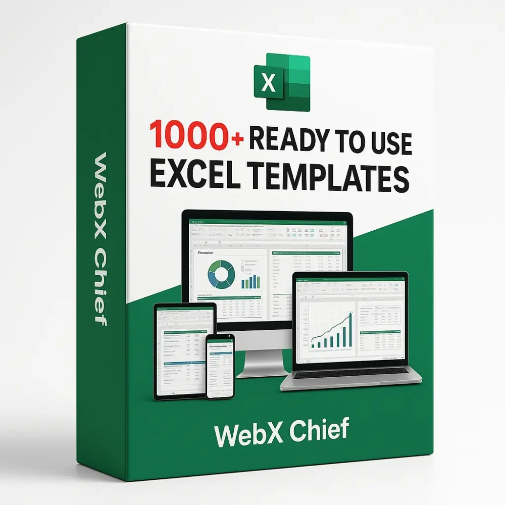 1000+ Ready Made Excel Templates - WebX Chief – All in One Store